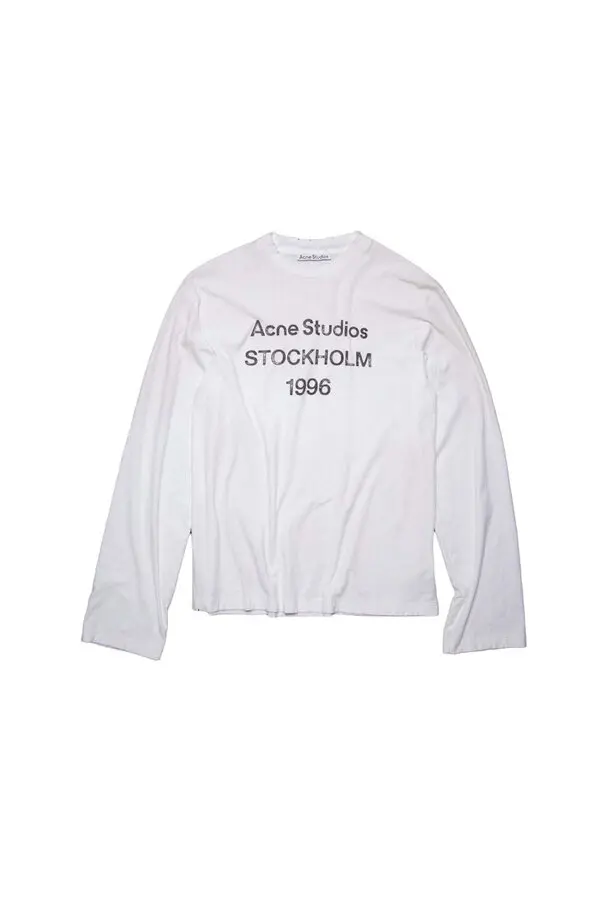 Acne Studios Logo Long-Sleeve T-Shirt - Dusty White | Editorialist